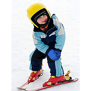 Hicarer 4 Pairs Kids Ski Gloves Waterproof Snow Gloves Winter Warm Mittens for Outdoor Activities (Black, Navy Blue, Blue, Rose Red, 5-8 Years)