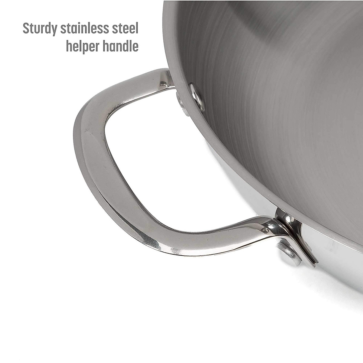 Goodful 12-Inch Stainless Steel Fry Pan with Universal Lid made from Stainless Steel and Glass Combo, Chrome