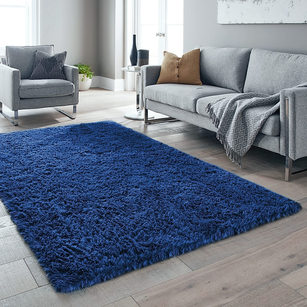 Ophanie Royal Blue Rugs for Living Room 5x8