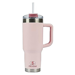 Pelican Hydration Pelican Porter™ 40 oz Vacuum Insulated Tumbler - Recycled Stainless Steel Double Wall Travel with Dual Lid, Powder Coated Insulated Coffee Mug For Hot Cold Drinks, Blush