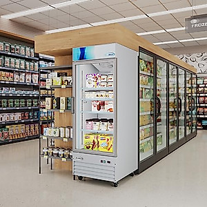 KoolMore MDF-1GD-23C-WH 31 in. Commercial One Glass Door Display Upright Freezer Merchandiser in White 23 Cu. Ft