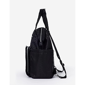 HeartSoul Women's Convertible Bella Backpack, Nurse Backpack for Work, One size, Black Pebble w/Black Straps