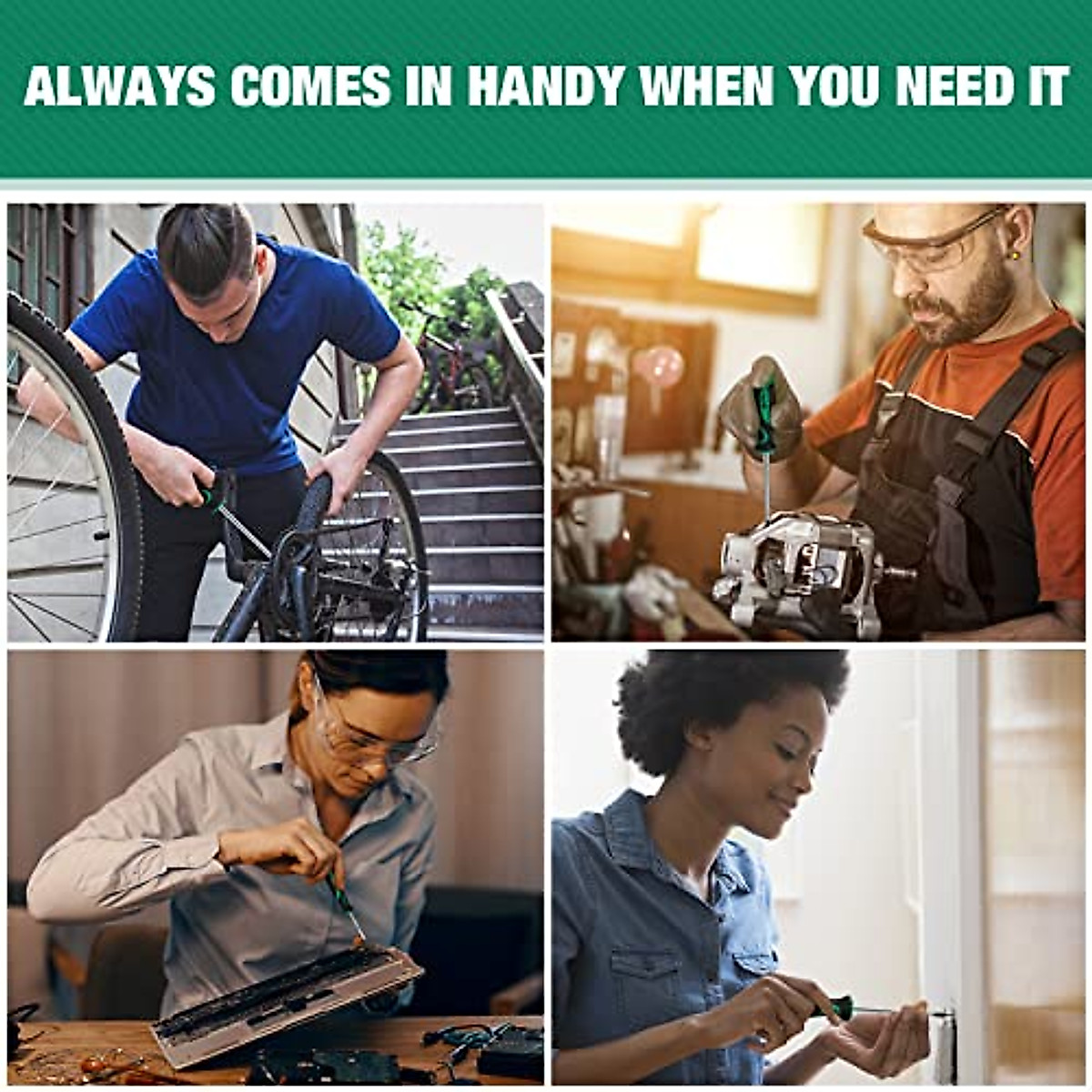 ENGiNDOT Magnetic Screwdriver Set with Storage Case and Magnetizer, 27 piece Bi-material Screwdriver, Including Slotted/Phillips/Torx/Precision Screwdriver for Household Repairs, Home Improvement