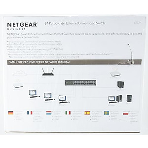 NETGEAR 24-Port Unmanaged Gigabit Ethernet Switch (GS324) - Desktop, Wall or Rack Mount, Quiet Operation