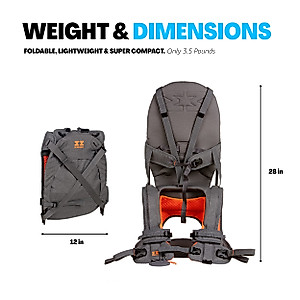 MiniMeis G4, Grey - Lightweight Child Shoulder Carrier - For Kids 6 Months to 4 Years Old