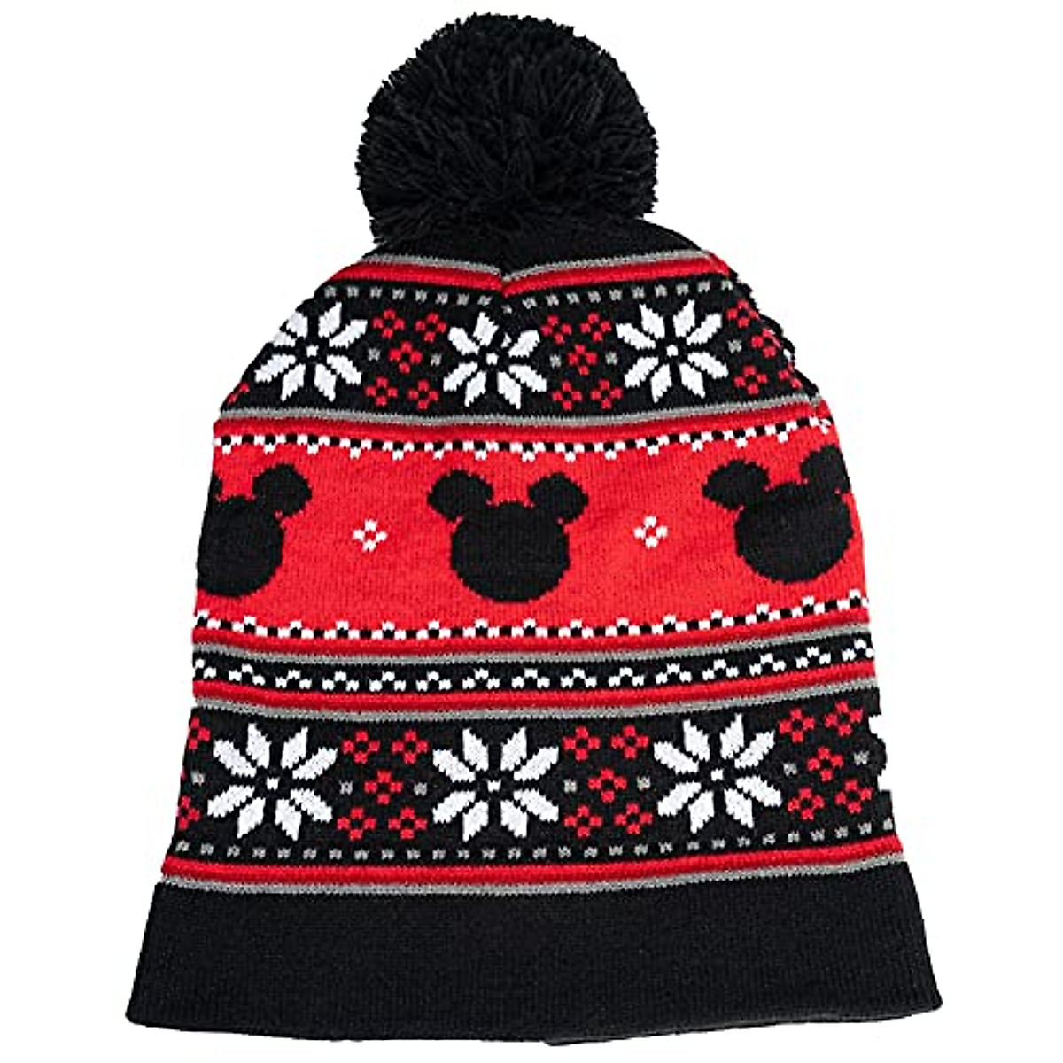 Disney Mickey Mouse Adult Knit Beanie Hat and Texting Glove Set (Black)