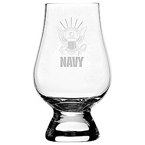 United States Navy Etched Crystal Whisky Glass Compatible with The Glencairn Glass Accessories