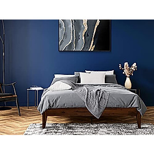 Acacia Mervyn 14 Inch Wood Platform Bed Frame Without Headboard, King, Chocolate