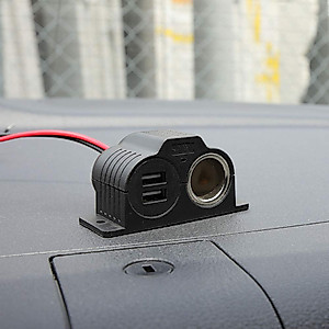 Armor All 12 Volt Auxiliary Power Socket with 2 USB Ports, LED Light Indicator Spotlights Charging Items, Connect Bluetooth Devices, GPS Devices, Smartphones and Tablets