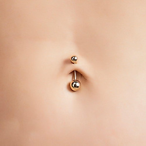 FIFTH CUE 14G Rose Gold IP Over 316L Surgical Steel Basic Navel Ring (3/8" (10mm))