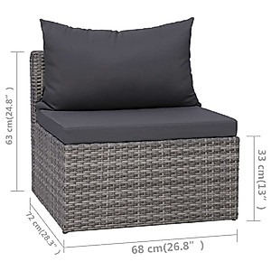 vidaXL 3 Piece Patio Sofa Set - Stylish and Practical Design with Weather-Resistant PE Rattan and Powder-Coated Steel Frames, Set Includes Cushions