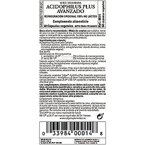 Solgar Advanced Acidophilus Plus, 60 Vegetable Capsules - Supports Healthy Intestinal Flora - 500 Million Microorganisms Per Serving - Gluten & Dairy Free - Vegetarian - 60 Servings