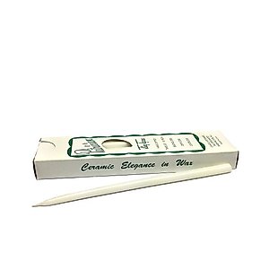 Patrician 5in White Hand Dipped Skinny Taper Candles, Set of 12