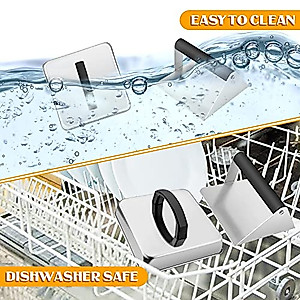 Leonyo Square 6.2 Inch Melting Dome Set of 2 & 5.5 Inch Burger Press, Heavy Duty Griddle Grill Steam Dome Lid (2 Pack), Stainless Steel Smash Bacon Grill Press for Burger Patty Cast Iron Flat Top BBQ