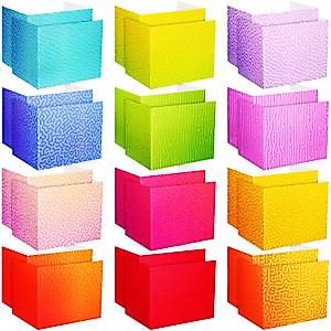 Satinior 24 Pcs Desk Dividers Privacy Boards for Student Classroom, 12 Colors Study Carrel for Student Desks, Desk Divider Bulk, Panel Privacy Folders for School Teacher Student Study (Swirl Style)