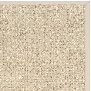 SAFAVIEH Natural Fiber Collection Area Rug - 8' x 10', Natural & Beige, Border Basketweave Seagrass Design, Easy Care, Ideal for High Traffic Areas in Living Room, Bedroom (NF114A)