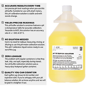 ACME Analytical Solutions pH 7 Buffer Solution, pH Calibration Solution, pH Meter Calibration Solution, NIST Traceable Reference Standard, Designed for All pH Meters, 3.8 Liter (1 Gallon)