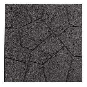 Rubberific Dual Sided Rubber Paver Tile - 16" X 16" X 3/4" (Gray, 1 Tile)