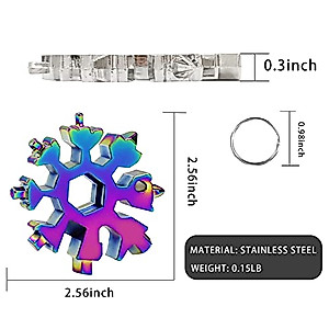4 Pack 18 In 1 Snowflake Multitool, Stainless Steel Snowflake Wrench/ Bottle Opener/ Screwdriver Kit, Snowflake Multi Tool for Outdoor Travel Camping Hiking , Great Christmas Gift for Men