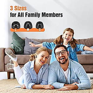 Tang Town Memory Foam Tips for Bose QuietComfort Earbuds II, No Silicone Eartips Pain, Anti-Slip Replacement Ear Tips, Fit in the Charging Case, Reducing Noise Tips, 3 Pairs (Mixed Sizes S/M/L, Black)