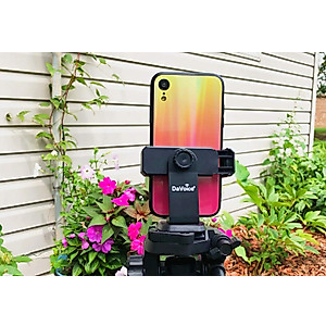 DaVoice Tripod Phone Mount Adapter, 360 Rotating Holder, Compatible with iPhone Smartphone Camera Stand, Universal Cell Phone Attachment Clip Clamp