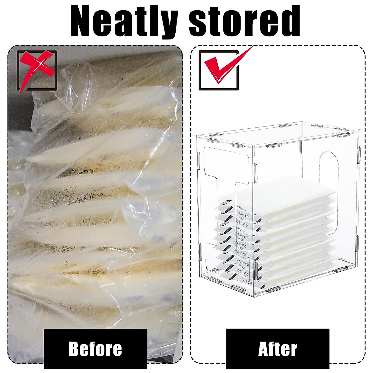 Domensi 4 Pcs Breast Milk Storage Tower Breast Milk Freezer Storage Organizer for Milk Freezer Bags Clear Breastmilk Storage Container Reusable Breastfeeding Accessories Fridge, 8.3 x 8.3 x 5 Inch