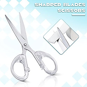 3 Pieces 6.3 Inches Acrylic Scissors Clear Silver Scissors Fabric Scissors Straight Acrylic Stainless Steel Multipurpose Craft Scissors for Office, Home, School, Sewing