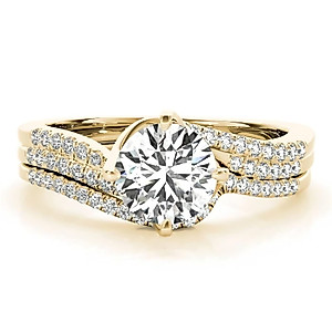 1.42 Carat (ctw) Moissanite Engagement Rings 10K 14K 18K Gold Ring For Women Rings Platinum Plated Silver Moissanite Rings -3766