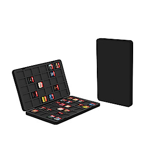 EEkiiqi 60 Game Cartridge Holders Storage Case Switch Game Case Compatible with Nintendo Switch Game Cards or SD Memory Cards (Black)