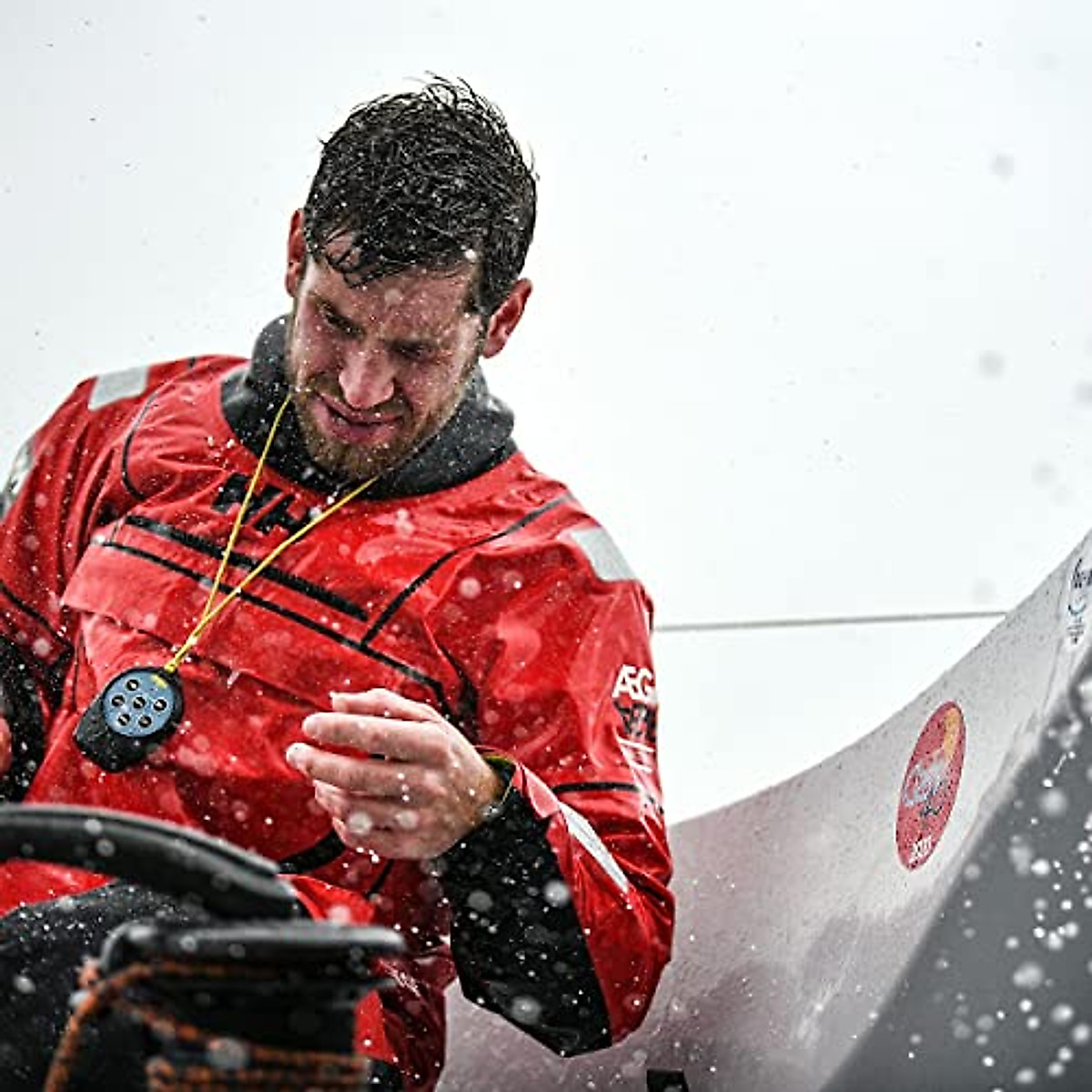 Helly-Hansen Men's Aegir Ocean Trousers, 222 Alert Red, Small