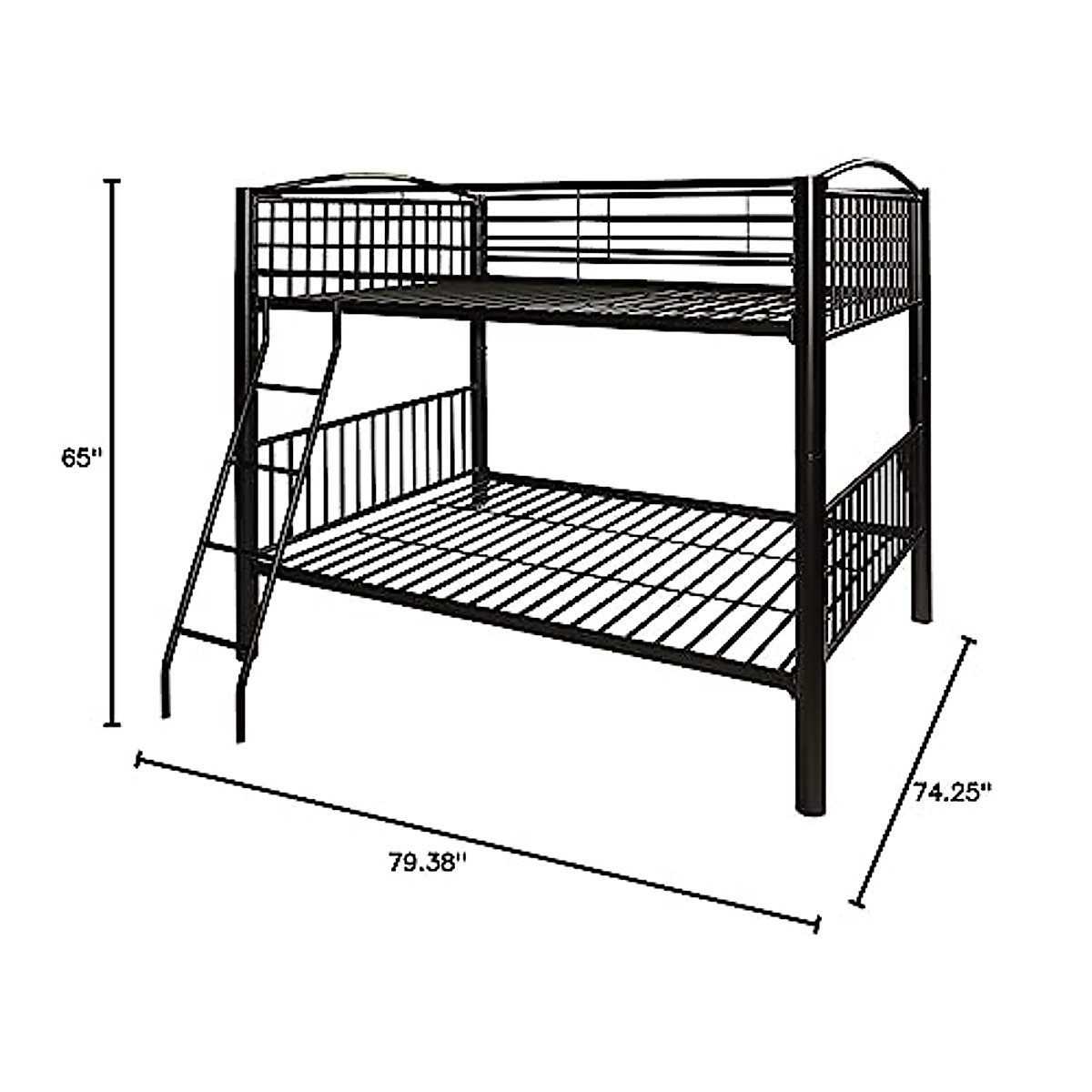 Powell Heavy Metal Bunk Bed, Full-Over-Full, Black