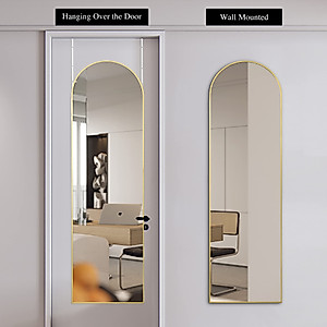 Protylctaster Full Length Mirror Wall Mounted Mirror Black and Gold Over The Door Mirror Full Length Bundle Sale