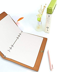 A5 Leather Binder Notebook, Langtor PU Journal Writing Notebook Diary Replaceable paper, Fine Soft PU Leather + Metal binder + Quality Paper - 100gsm, Size: 5" X 8.3", 160 Pages (Black)