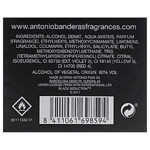 Antonio Banderas Seduction in Black Eau De Toilette Spray for Men, 1.7 Ounce