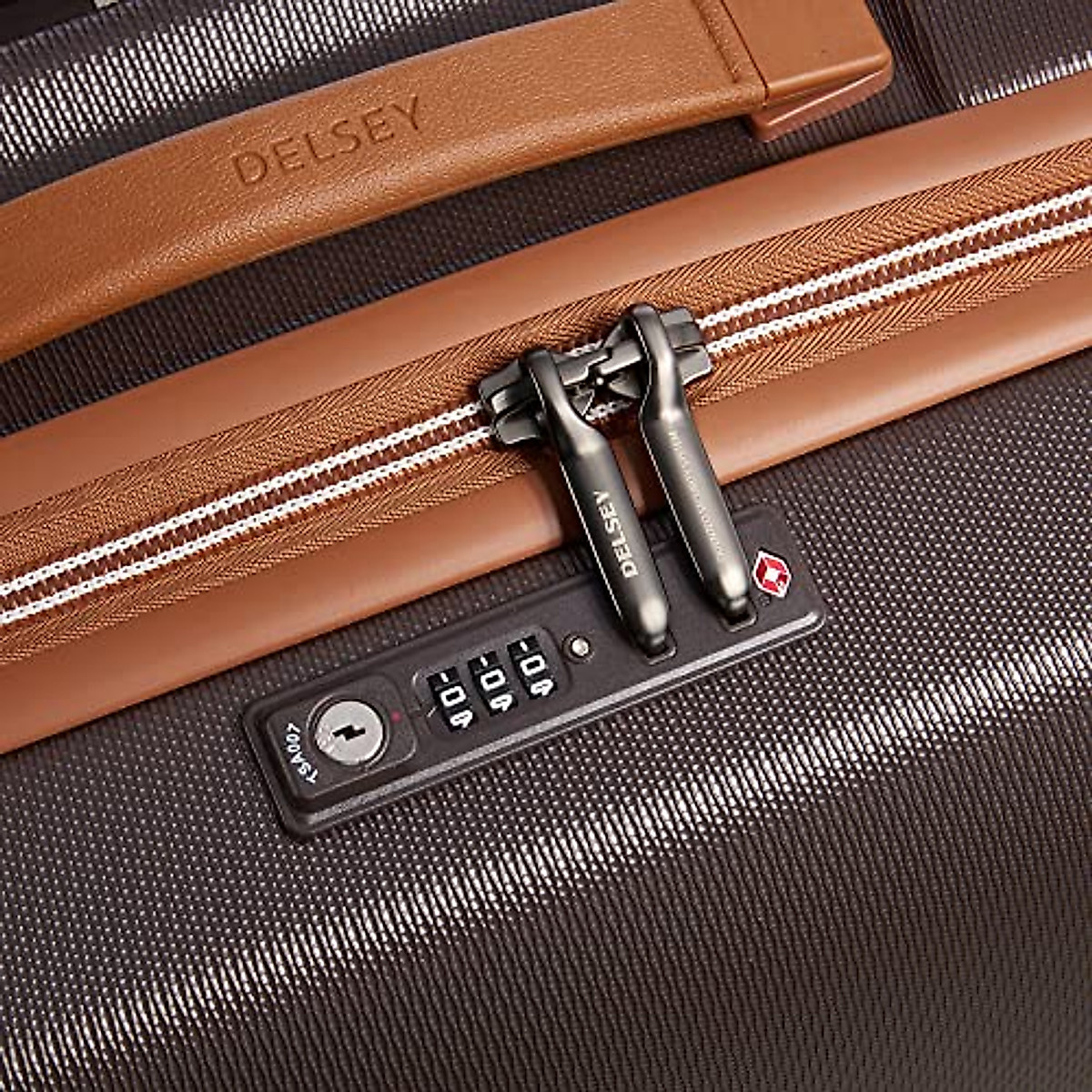 DELSEY Paris Chatelet Hardside 2.0 Luggage with Spinner Wheels, Chocolate Brown, Checked-26 Inch Trunk