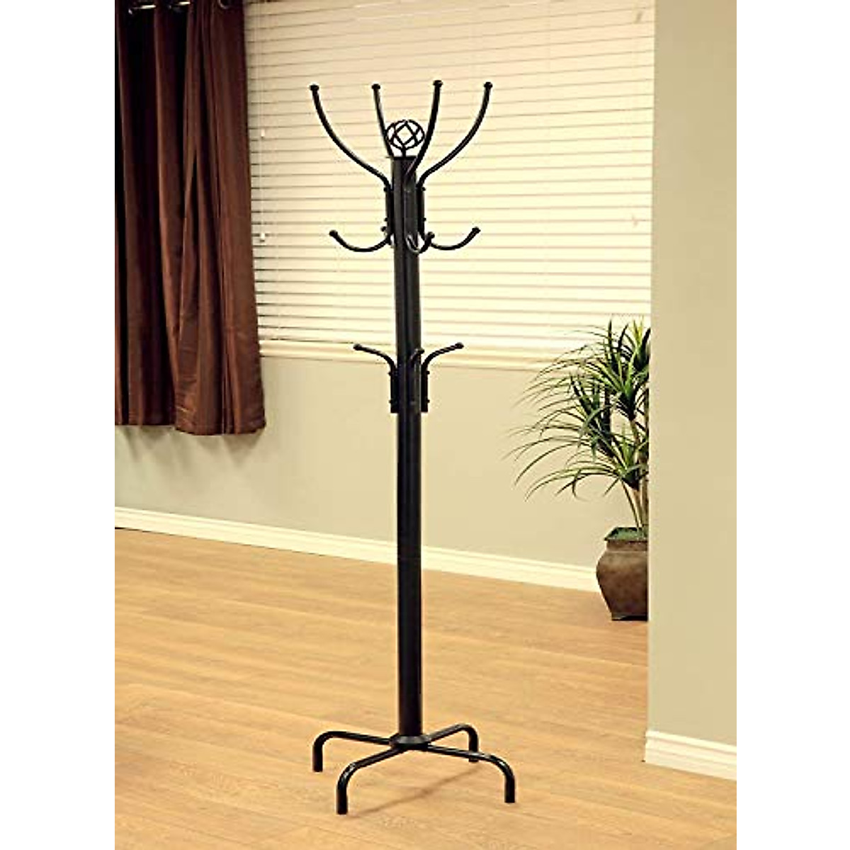 Frenchi Home Furnishing CR002 Coat Rack, 12 Hook, Black