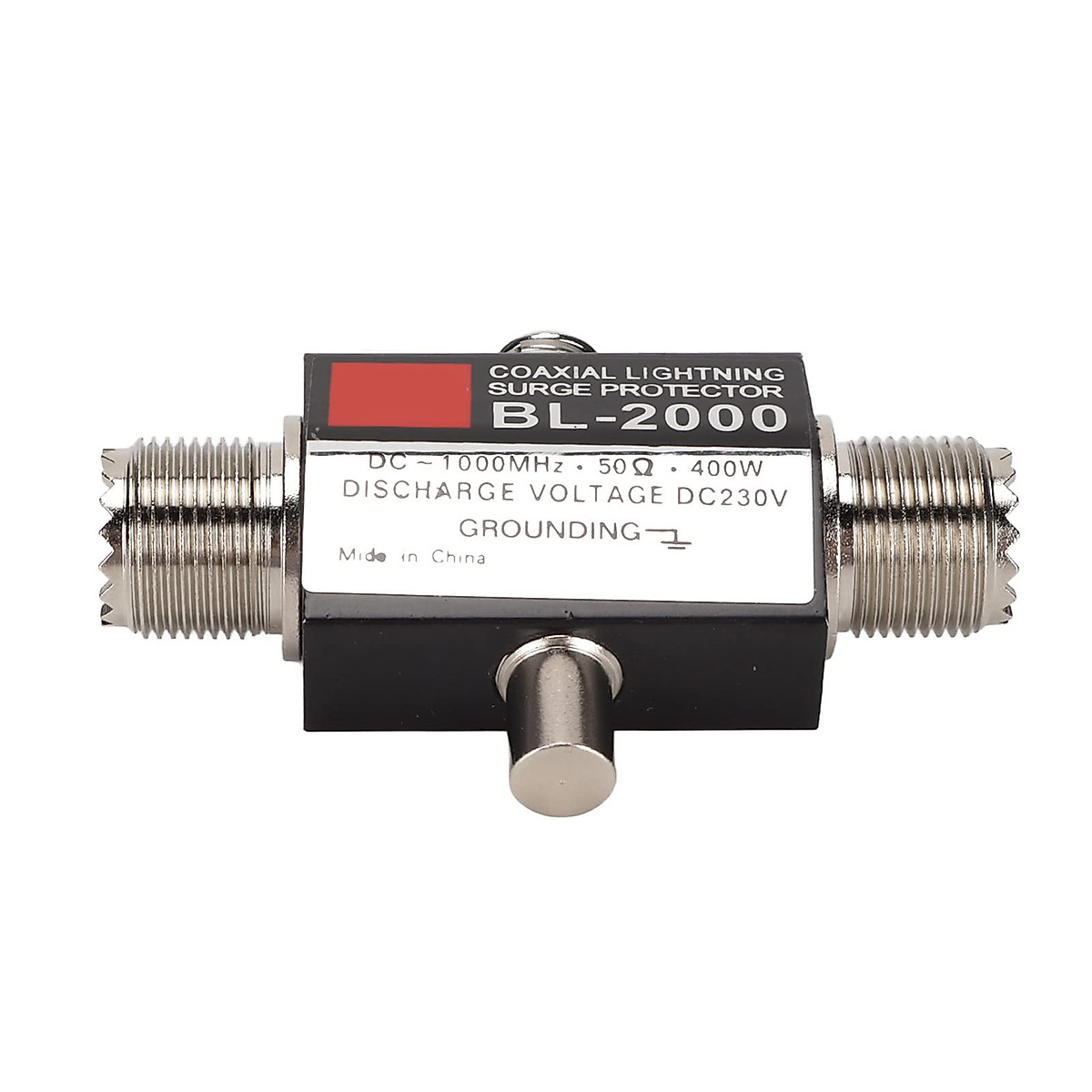 Coax Surge Protector, BL‑2000 Coaxial Lightning Surge Protector Coaxial Lightning Arrestor PL259 Female to PL259 Female Coaxial Lightning Arrestor