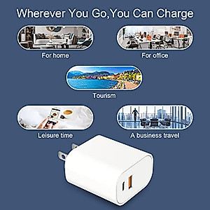 [Apple MFi Certified] iPhone Fast Charger,2Pack 20W Dual Port PD3.0 USB-C + USB-A Power Delivery Wall Charger Block Plug for iPhone 14/13/13Pro Max/12 Mini/12 Pro Max/11/XS/XR/X/8,iPad,AirPods Pro Max