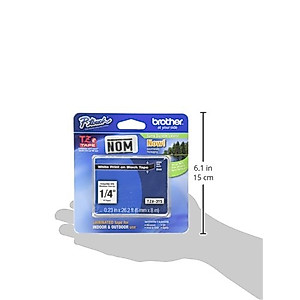 Brother Genuine P-touch TZE-315 Tape, 1/4" (0.23") Wide Standard Laminated Tape, White on Black, Laminated for Indoor or Outdoor Use, Water-Resistant, 0.23" x 26.2' (6mm x 8M), Single-Pack, TZE315
