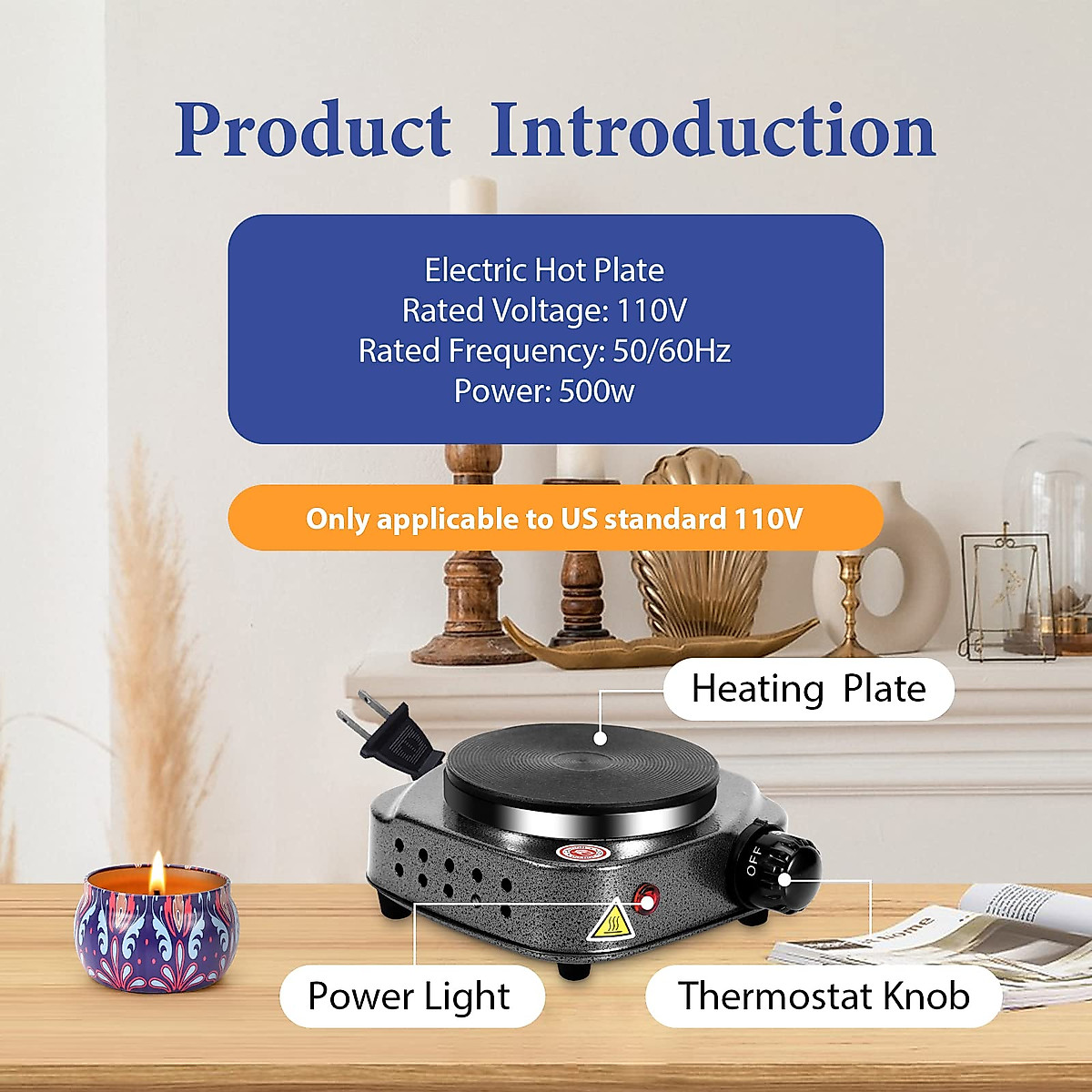 SAEUYVB Candle Making Kit with Wax Melter, Thermometer, Pouring Pot and Supplies for Beginners