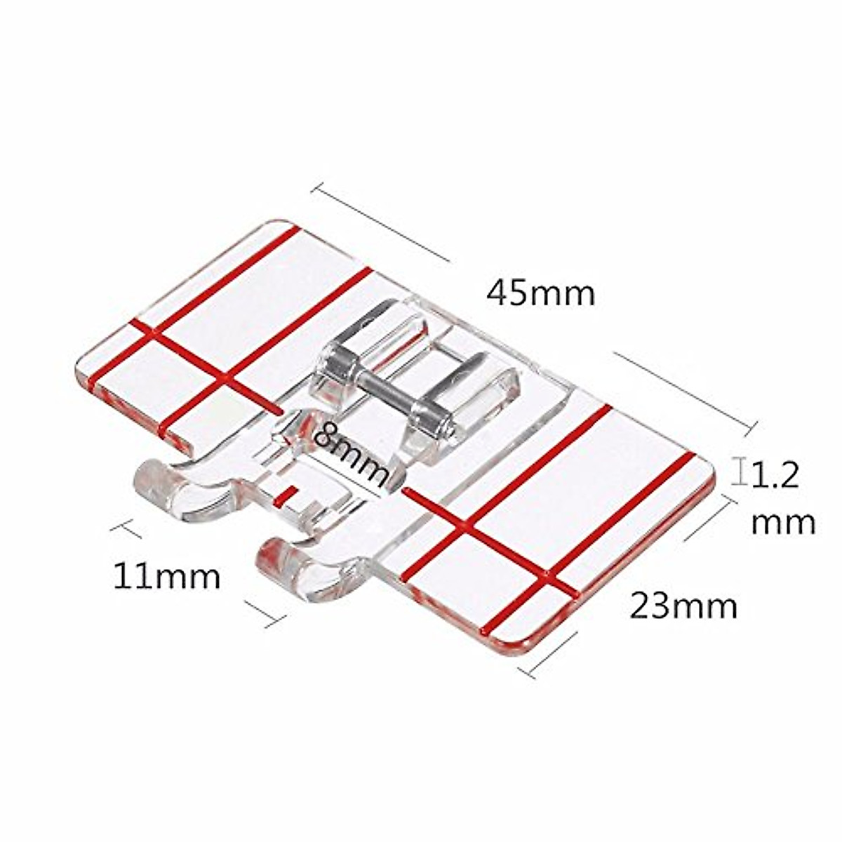 YEQIN Border Guide Sewing Machine Presser Foot - Fits All Low Shank Snap-On Singer, Brother, Babylock, Euro-Pro, Simplicity, White, Janome, Kenmore, Juki, New Home