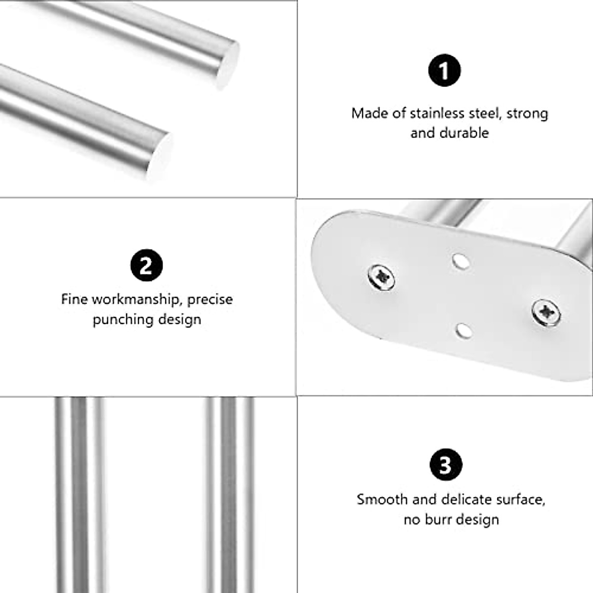 ICOBES Multipurpose Cloth Rod Nail Metal Hangers Metal Clothes Hanger Kitchen Towel Storage Rack Stainless Steel Roll Paper Shelf Wall Mounted Rack Shelf Holders Pegs Metal Coat Hanger Towel Bar/Silve