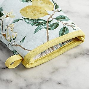 Martha Stewart Lemon Whimsy Mini Oven Mitt 2-Pack Set, Yellow, 5.5"X8"