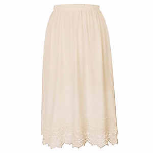 GRACE KARIN Rockabilly Dress Extender with Elastic Waistband(XL, Beige)