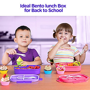 Jelife Lunch Box Kids Bento Box - 1300ml Large Bento-Style Bento Box Adults Lunch Box, Ideal Leak Proof Bento Lunch Box for Kids School, BPA Free Lunchbox Containers for Teens Toddlers, Purple