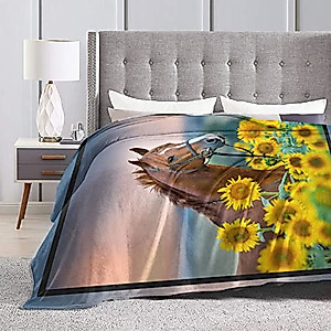 Horse Blankets 60"X50" Ultra-Soft Flannel Throw Blanket Plush Cozy Throws for Sofa Bed Micro Fleece Blanket for Adults Kids