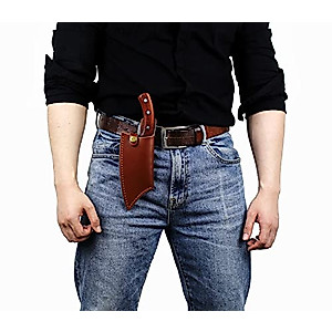 KOPALA Original Kitchen Knife Cleaver/Boning Knives Forged Multipurpose Grilling Knife Carbon Steel with Leather Sheath