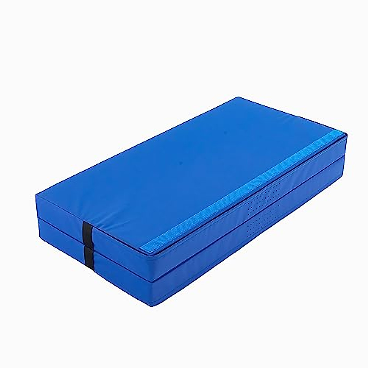 We Sell Mats 8 Inch Thick Bi-Folding Gymnastics Crash Landing Mat Pad, Safety for Tumbling, Back Handspring Training and Cheerleading, 4 ft x 8 ft, Blue