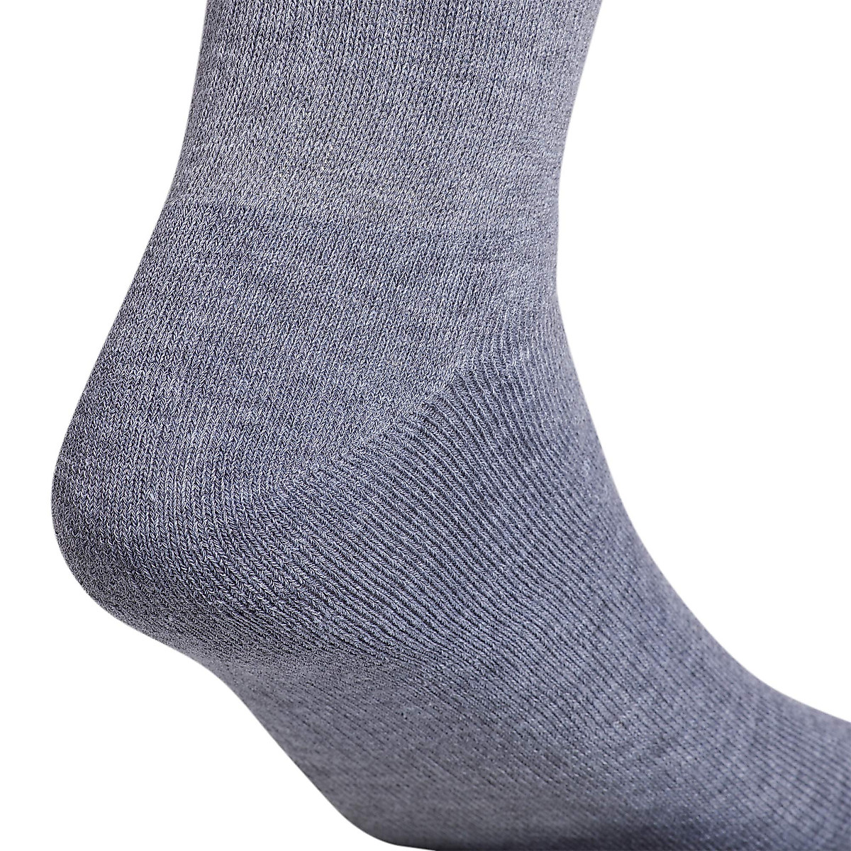 adidas Originals Trefoil Crew Socks (6-Pair), Heather Grey/Black/White, Large
