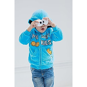 Sesame Street Cookie Monster Infant Baby Boys Zip-Up Hoodie Blue 12 Months